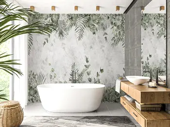 Tapet baie peisaj cascadă, material Brush cu Water System rezistent la apă