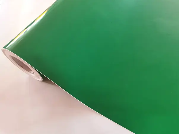 Autocolant verde cu aspect lucios, 100 cm latime - Folina