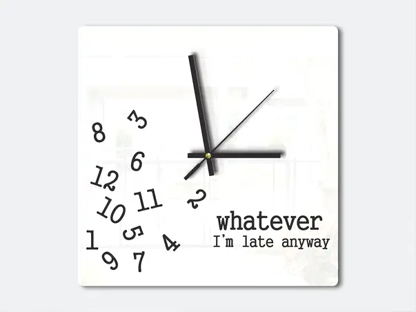 Ceas perete Whatever, Folina, culoare albă, dimensiune ceas 25x25 cm