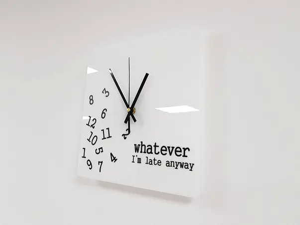 Ceas perete Whatever, Folina, culoare albă, dimensiune ceas 25x25 cm