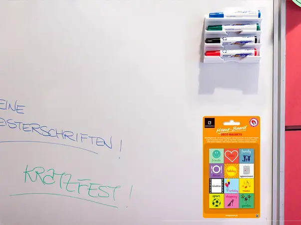 Pachet Autocolant whiteboard magnetic şi 12 magneţi cu mesaje