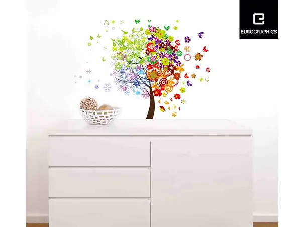 Sticker decorativ Copac 4 anotimpuri, sticker pentru perete, FOLINA