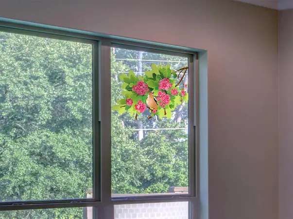 Sticker geam Creangă înflorită, sticker decorativ pentru geam, brand Folina