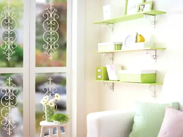 Sticker geam, cu model grafic, culoare argintie, Decor, brand Magic Fix