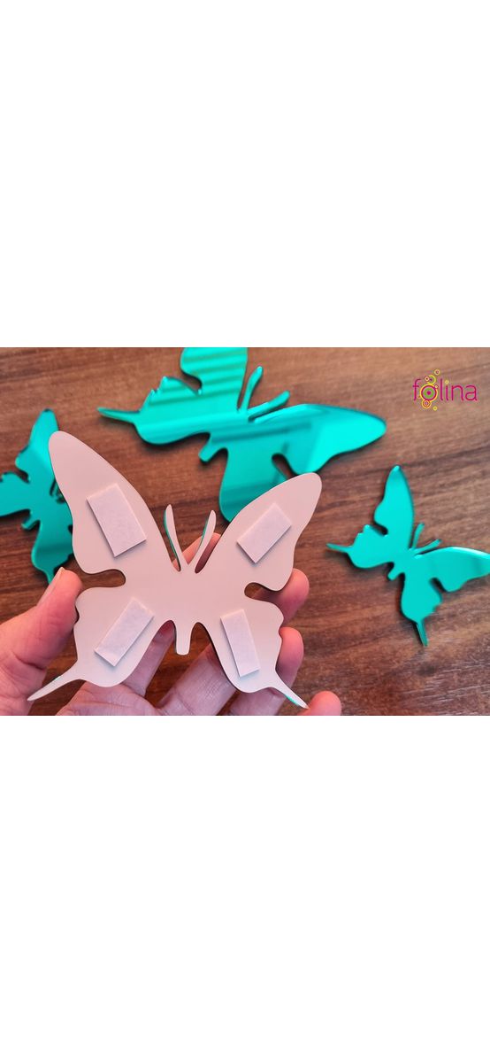 Set 4 stickere oglindă, fluturi verzi