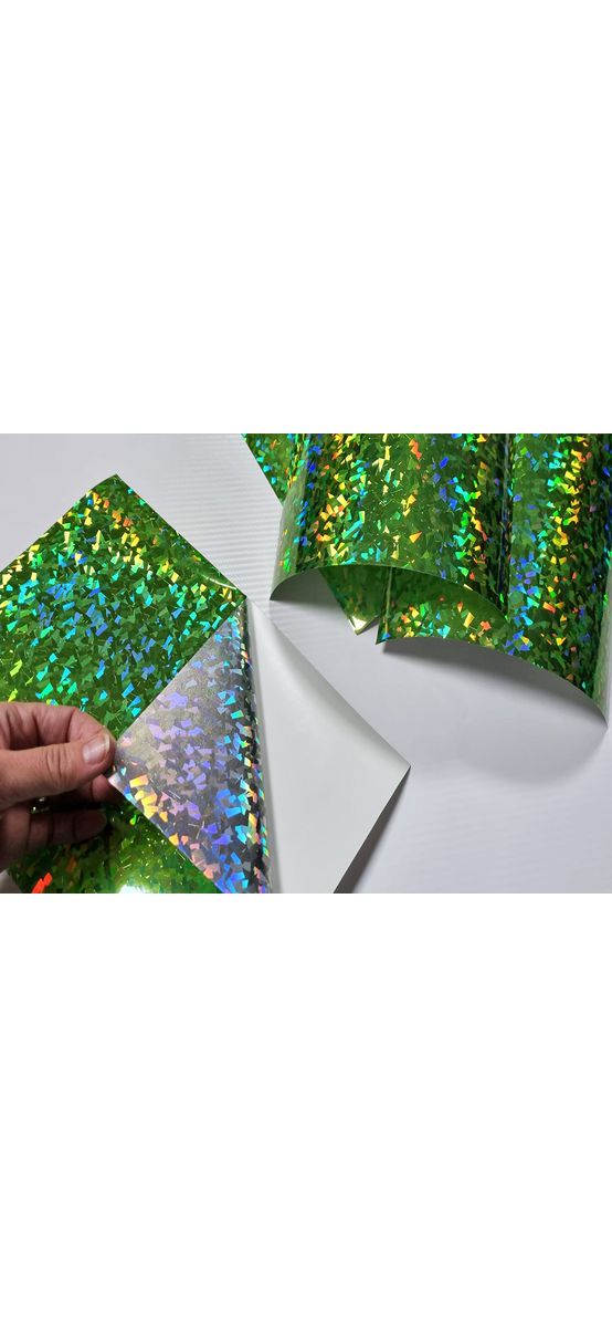 Set 8 coli A4 autocolant hologramă, model cioburi, culori diferite